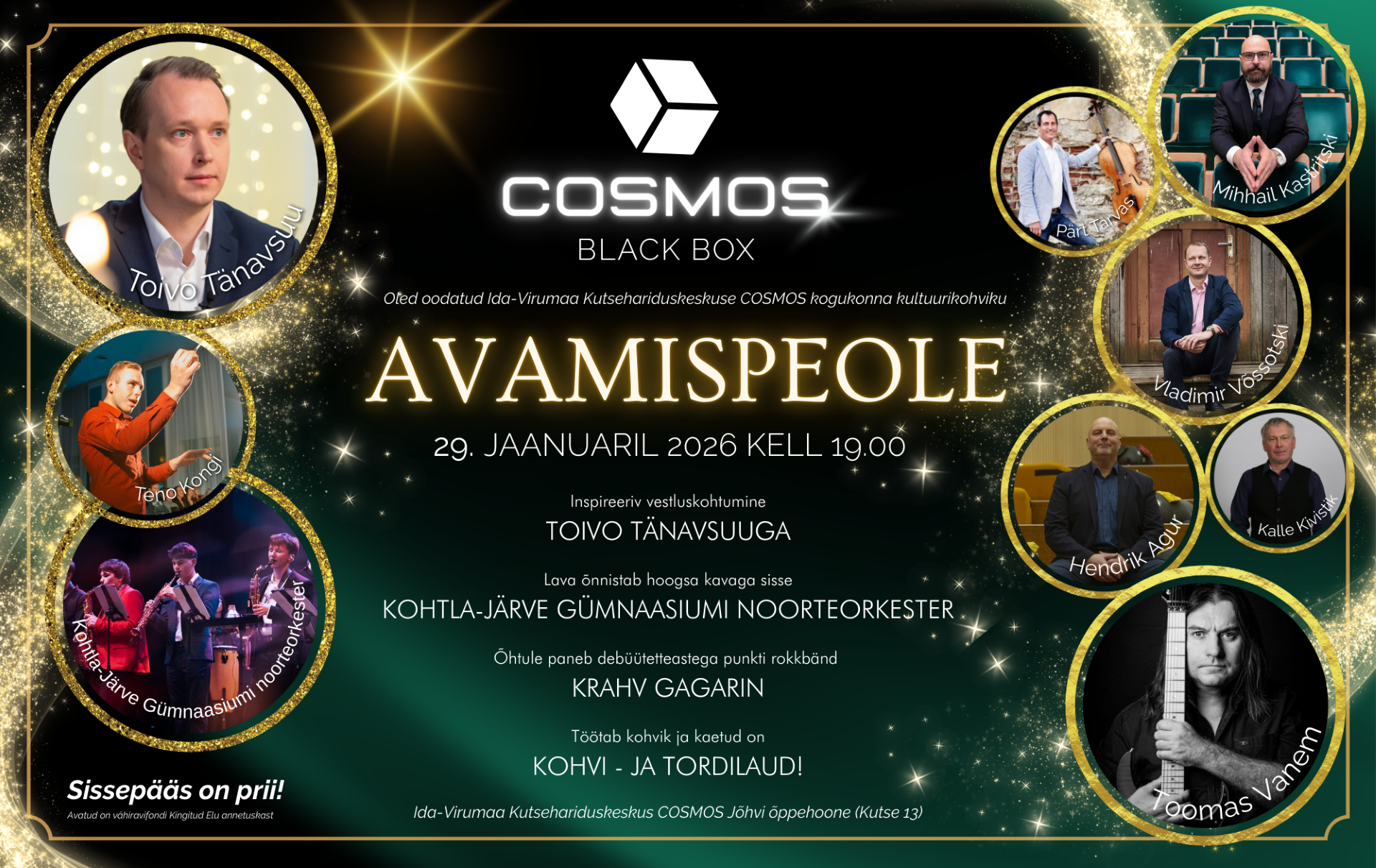 29. jaanuaril avatakse COSMOSe Jõhvi õppehoones kultuurikohvik Black ...